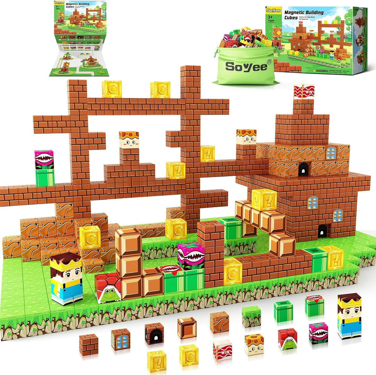 Magnetic Blocks Mine Magnet World Buildable Game Elements 48 Pieces ...