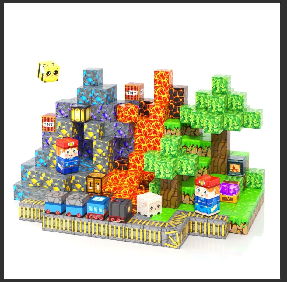 Soyee 100PCS Magnetic Blocks: Build Mine Magnet World Set Magntic Toys ...
