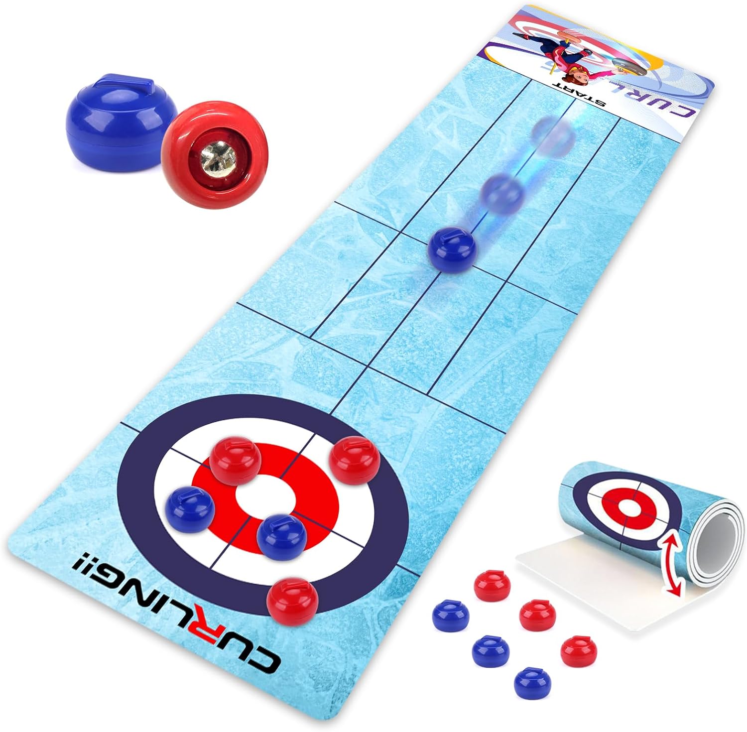 Kids Board Games, Tabletop Curling Strategy Game for Family Game Night ...