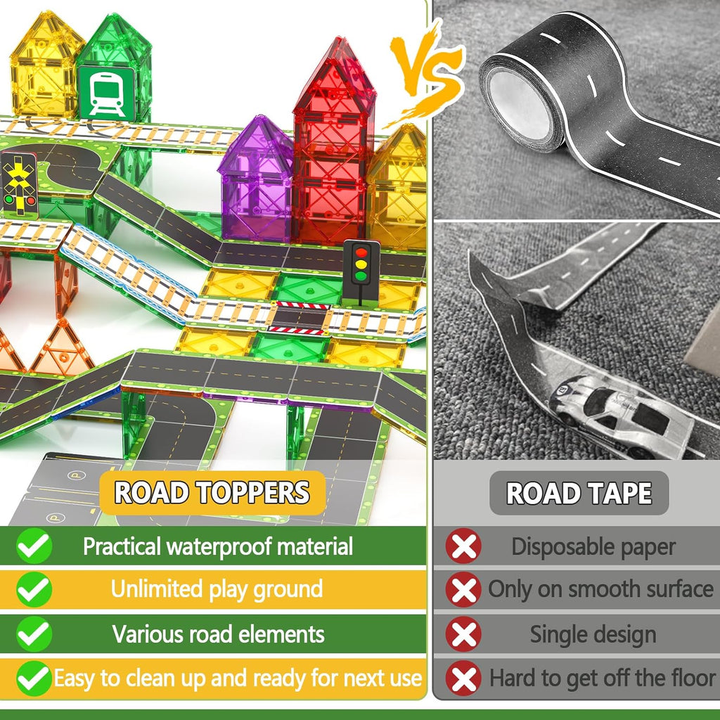 Lego Minecraft 90-Piece Magnetic Tile Road Toppers Set - City Traffic ...