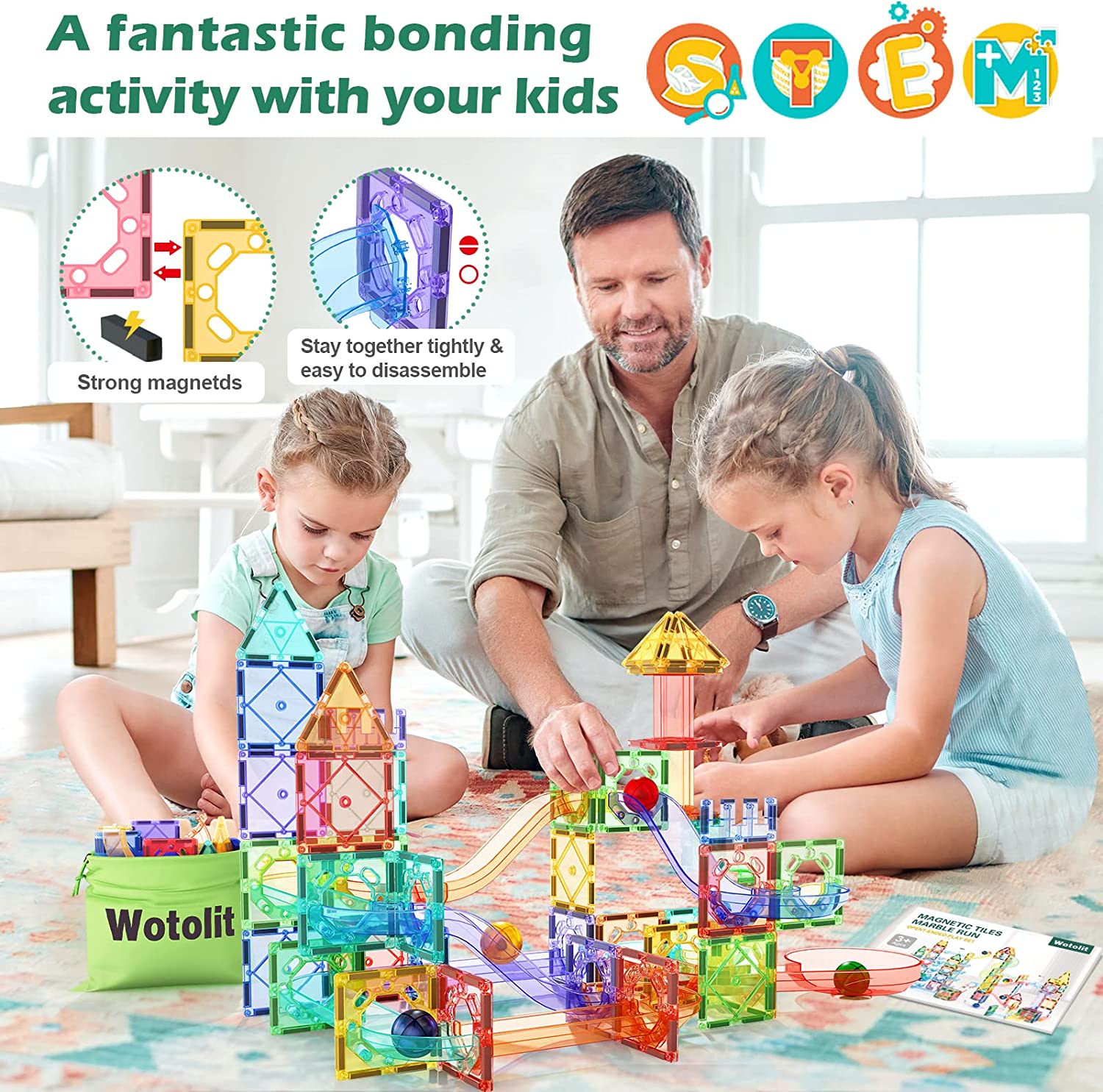 Magworld® 148PCS Magnetic Tiles Pipe Magnetic Blocks Magnets Toys for ...