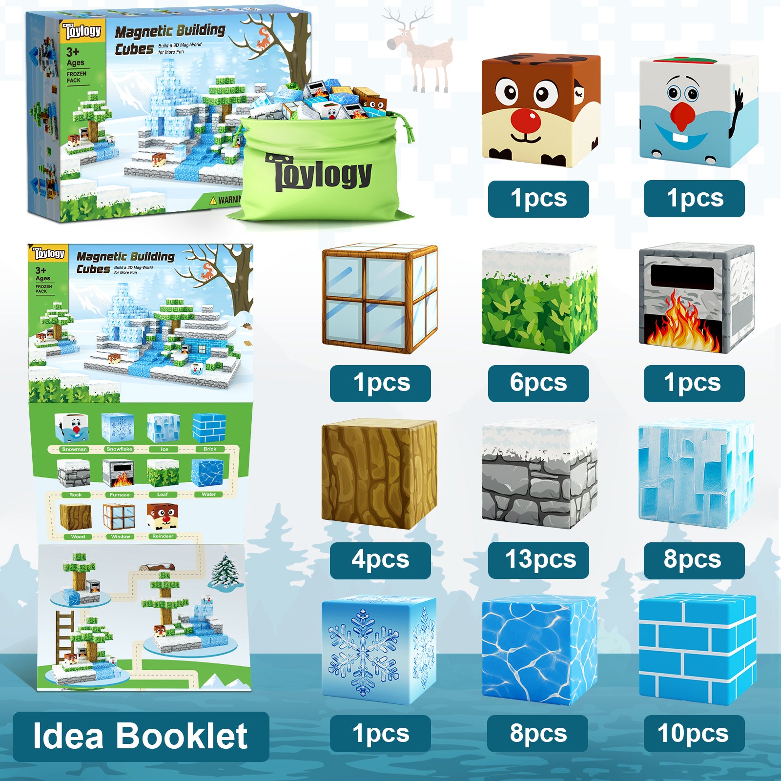 Magnetic Blocks-Build Mine Magnet World® Frozen Edtion,Toys for Girls ...