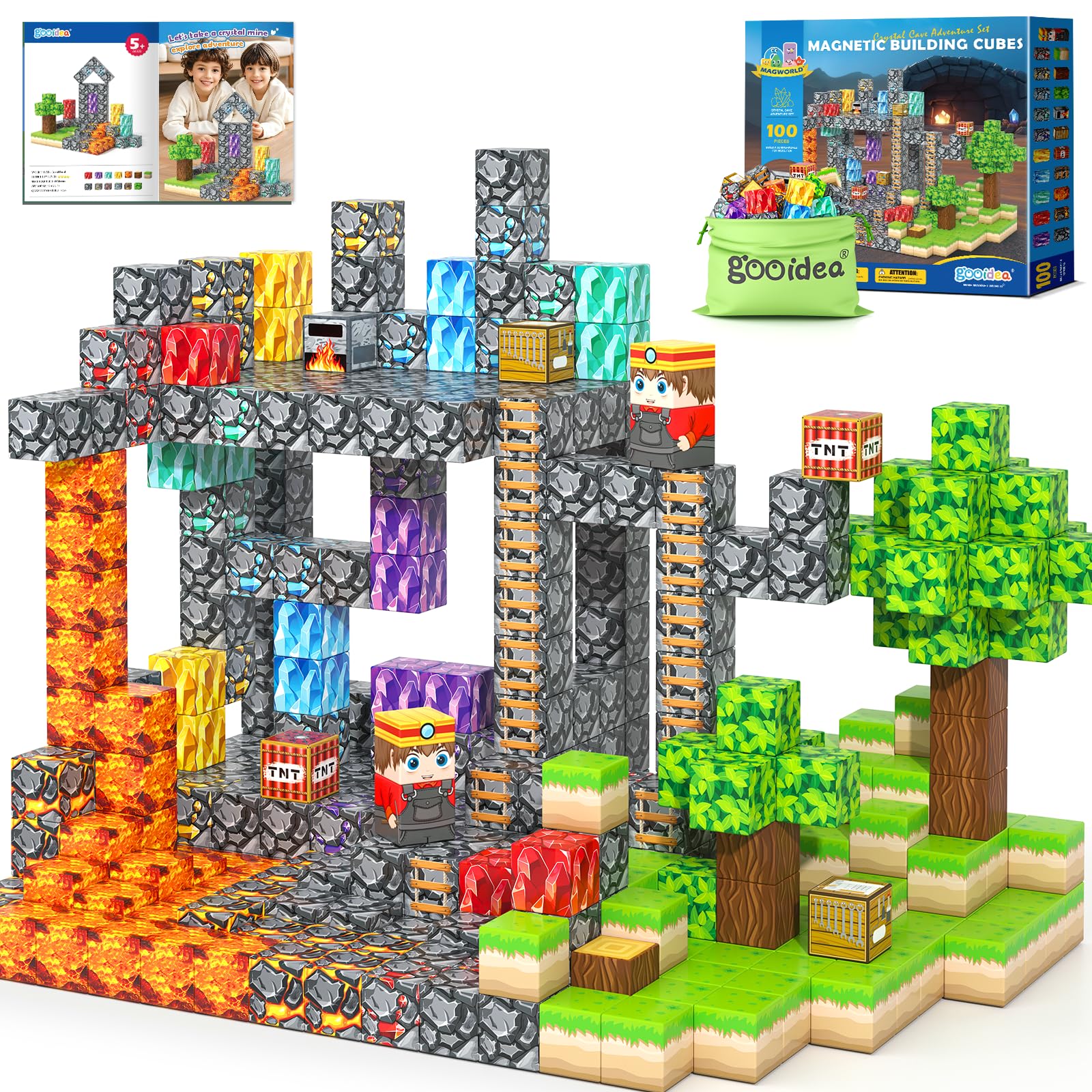 Magnetic Blocks 100PCS 1 inch Magnetic Building Cubes Kids Magnet Toys ...