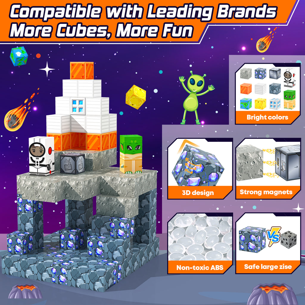 Magnetic Blocks, Build Mine Magnet World® Set, Magnetic Building Toys ...